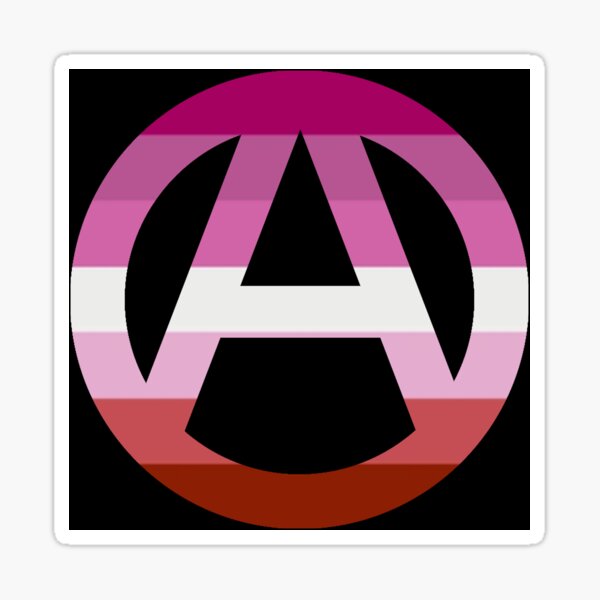 Anarchy Symbol Lesbian Pride Colors 7 Stripes Sticker By Schpidauu