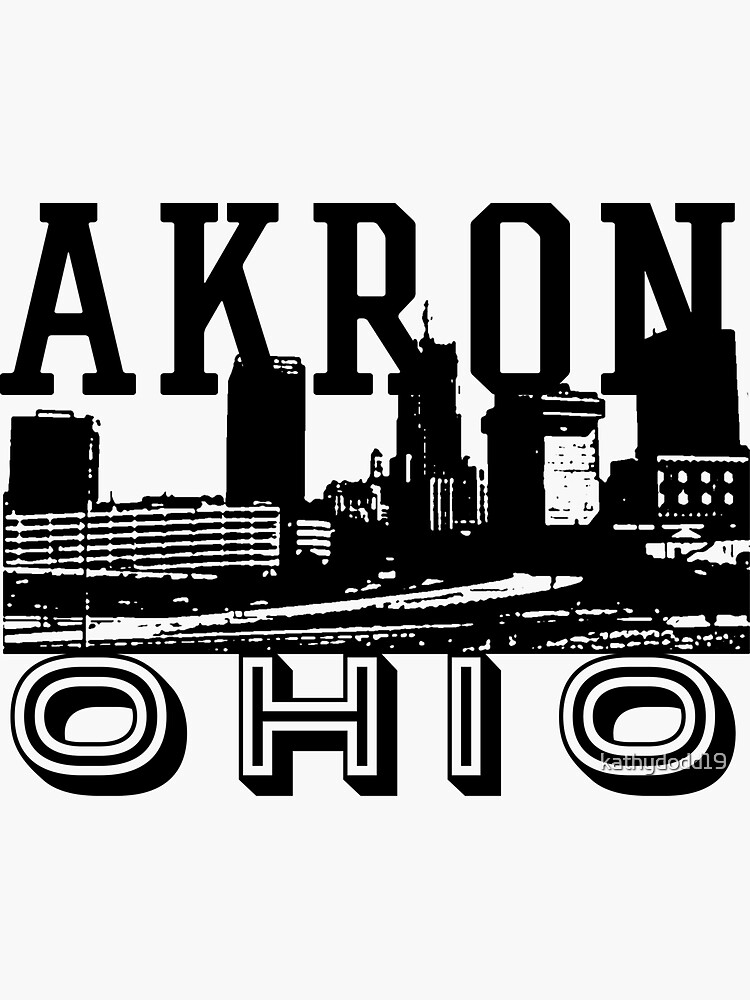 "Akron Ohio Skyline " Sticker for Sale by kathydodd19 | Redbubble