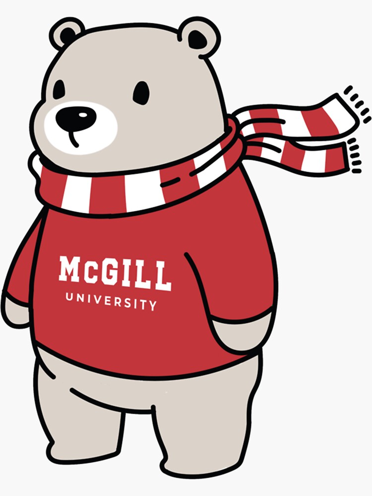 "McGill University Bear With Sweater " Sticker for Sale by sursakdikaewp | Redbubble