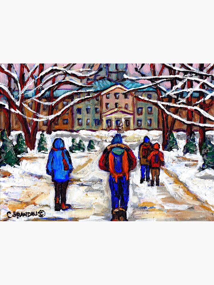 "MCGILL UNIVERSITY CAMPUS WINTER CLASSES BEST MONTREAL ART CANADIAN PAINTINGS " Sticker by ...