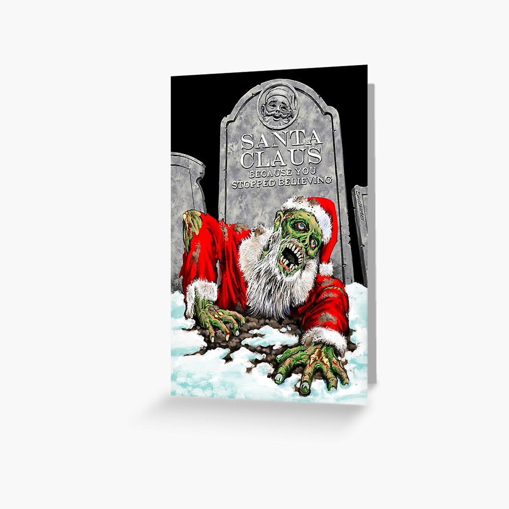 "Zombie Santa Rises" Greeting Card for Sale by sinxdesigns | Redbubble