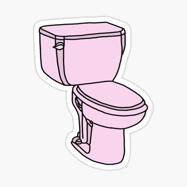 "happy little pink toilet" Sticker for Sale by andilynnf | Redbubble