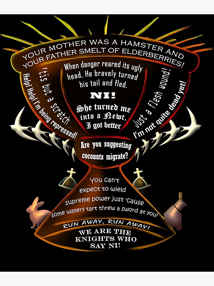Monty Python Holy Grail Quotes Poster For Sale By Janathanleopo