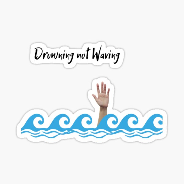 "Drowning Not Waving | Beach | Waves | Swimming" Sticker by CosmicStory ...