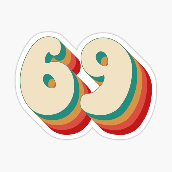 "Number 69" Sticker by Texterns | Redbubble