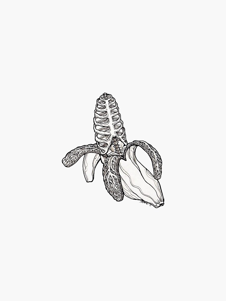 "Skeleton Banana Artwork Sticker" Sticker by SummerCurse | Redbubble