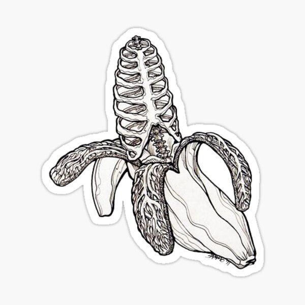 "Skeleton Banana Artwork Sticker" Sticker by SummerCurse | Redbubble