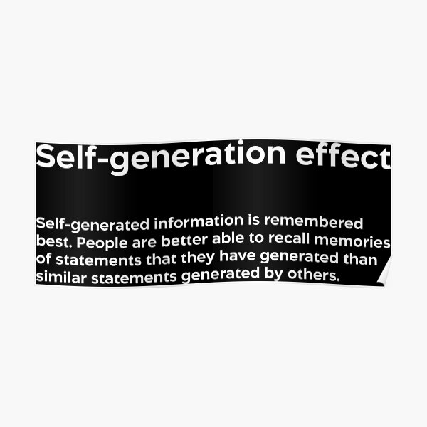 "Self-generation effect white" Poster for Sale by EdimQuotes | Redbubble
