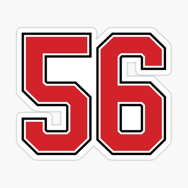 "Sports Number 56, red black color lucky sport fifty six" Sticker for ...