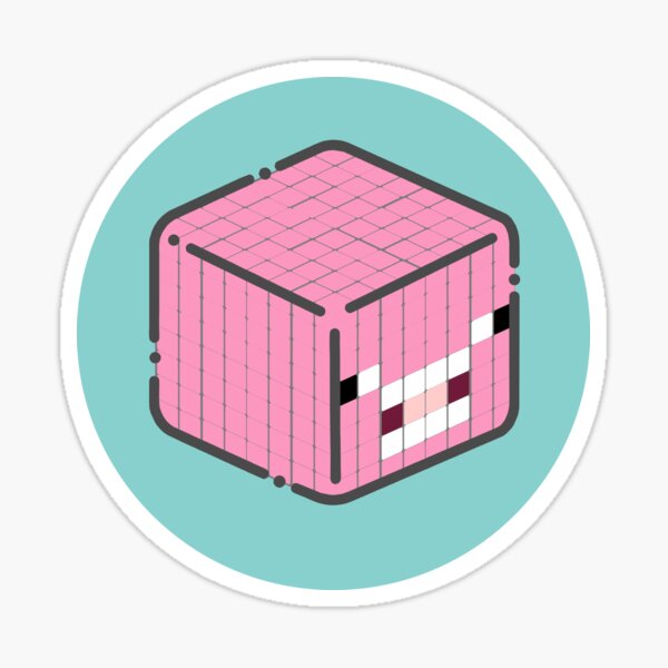 "Reuben the Minecraft Pig" Sticker by Ruttwear | Redbubble