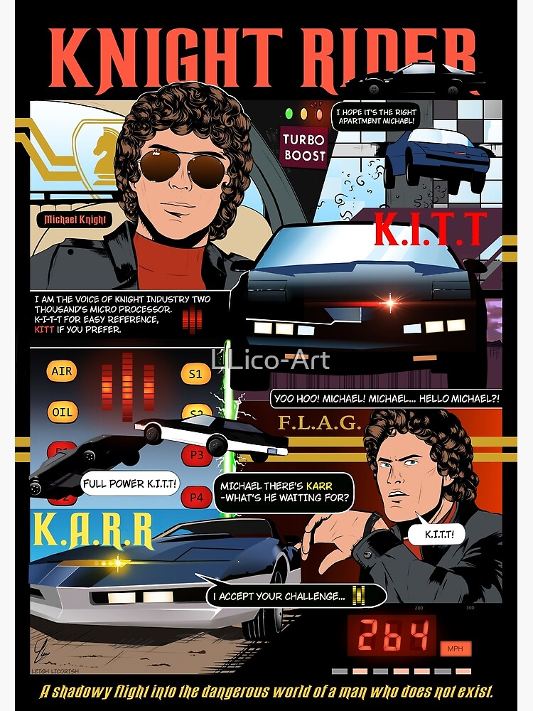 "Knight Rider Poster (Coloured)" Poster for Sale by LLico-Art | Redbubble