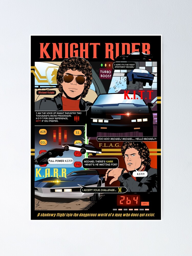 "Knight Rider Poster (Coloured)" Poster for Sale by LLico-Art | Redbubble