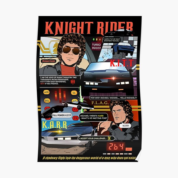 "Knight Rider Poster (Coloured)" Poster for Sale by LLico-Art | Redbubble