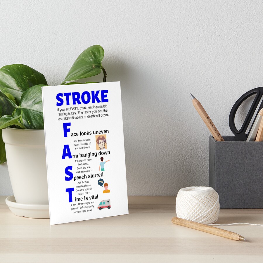 "Stroke Fast Medical Mnemonic for Healthcare" Art Board Print for Sale ...