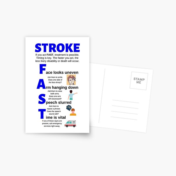 "Stroke Fast Medical Mnemonic for Healthcare" Postcard for Sale by ...