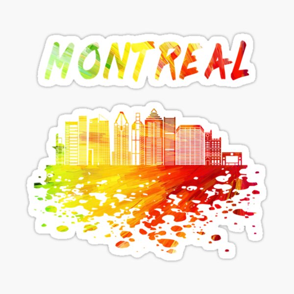 "Montreal skyline colorful gift Canada " Sticker for Sale by ...