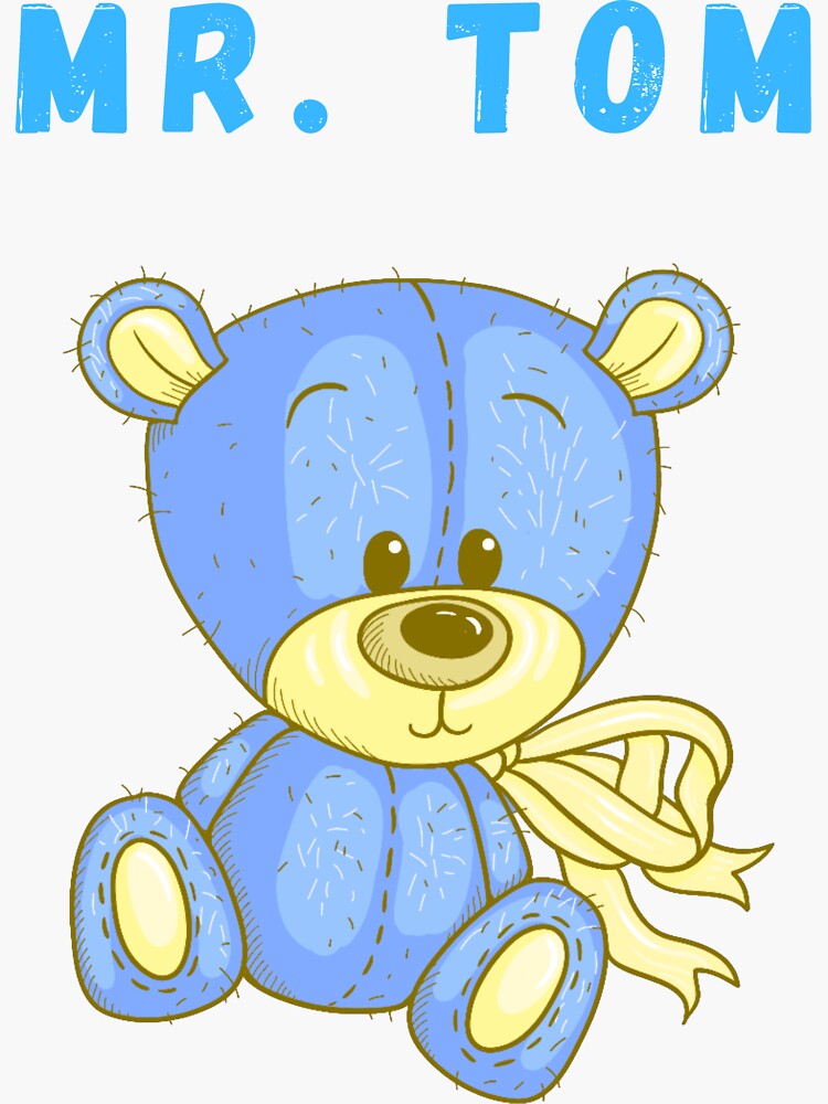 "teddy bear blue tom " Sticker by HappyBabes | Redbubble