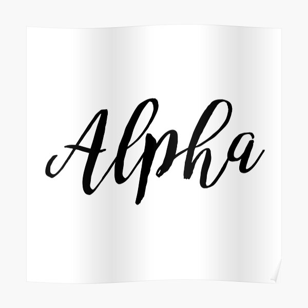 "Alpha - Cursive Black Greek Letter" Poster by ralzeedotes | Redbubble
