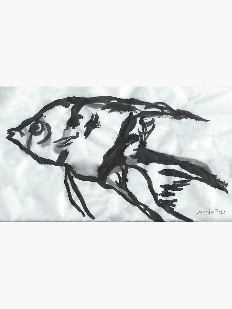 "Calligraphy Fish On Rice Paper" Sticker for Sale by JessieFox | Redbubble