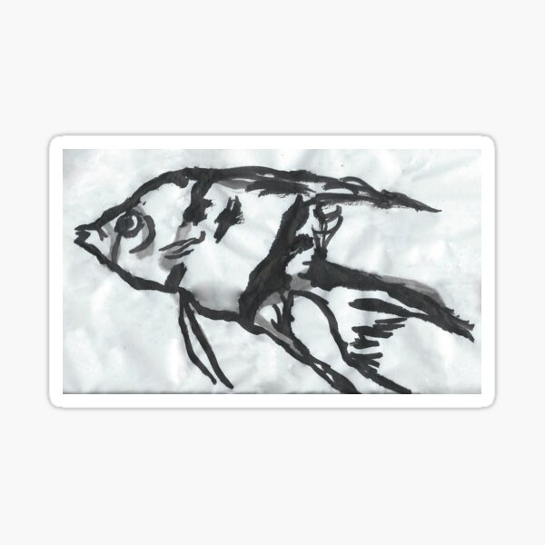 "Calligraphy Fish On Rice Paper" Sticker for Sale by JessieFox | Redbubble