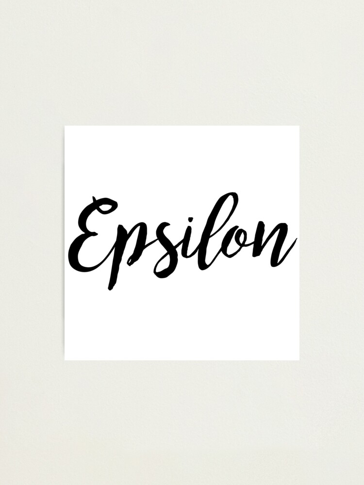 "Epsilon - Cursive Black Greek Letter" Photographic Print by ...