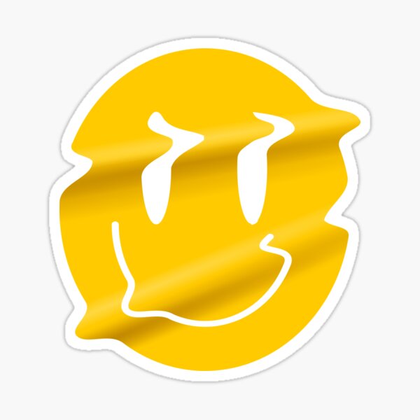"Drippy Smiley Face" Sticker by ashleyherkie | Redbubble