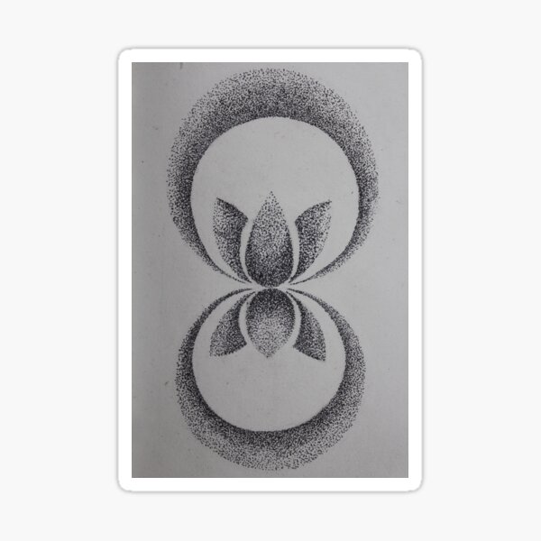 "stippling flower pattern " Sticker by stupidpotato1 | Redbubble
