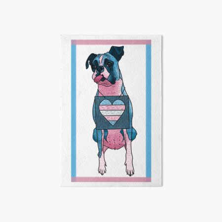 "Transgender Boxer Dog Trans Pride Flag" Art Board Print for Sale by ...