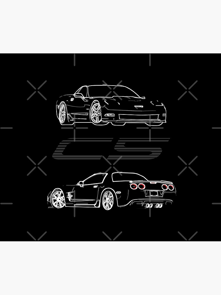 "Corvette C5 Custom Outline Art Vette" Throw Blanket for Sale by ...