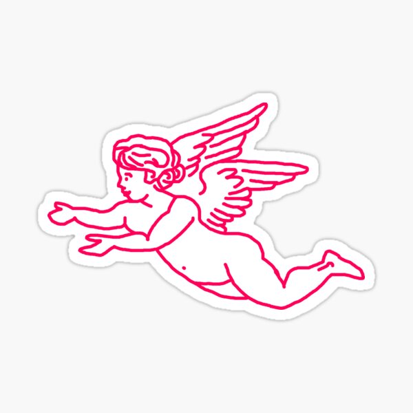 Pegatina «Cupido rosa» de NerdyChick | Redbubble
