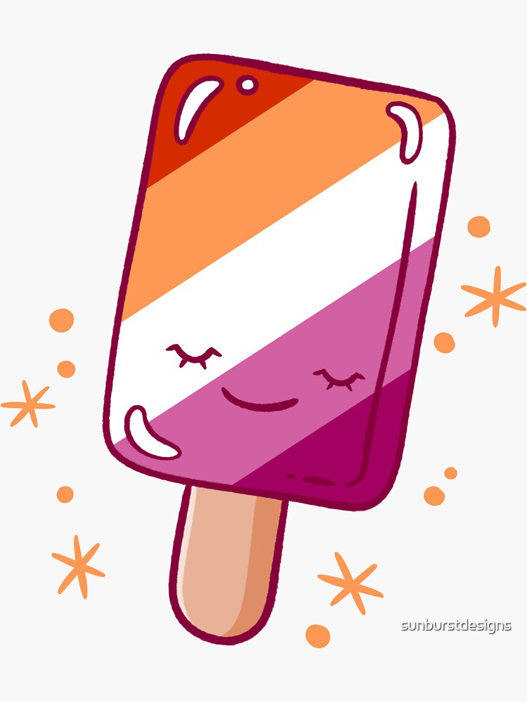 "Lesbian Pride Flag Popsicle Summer Pride" Sticker for Sale by ...