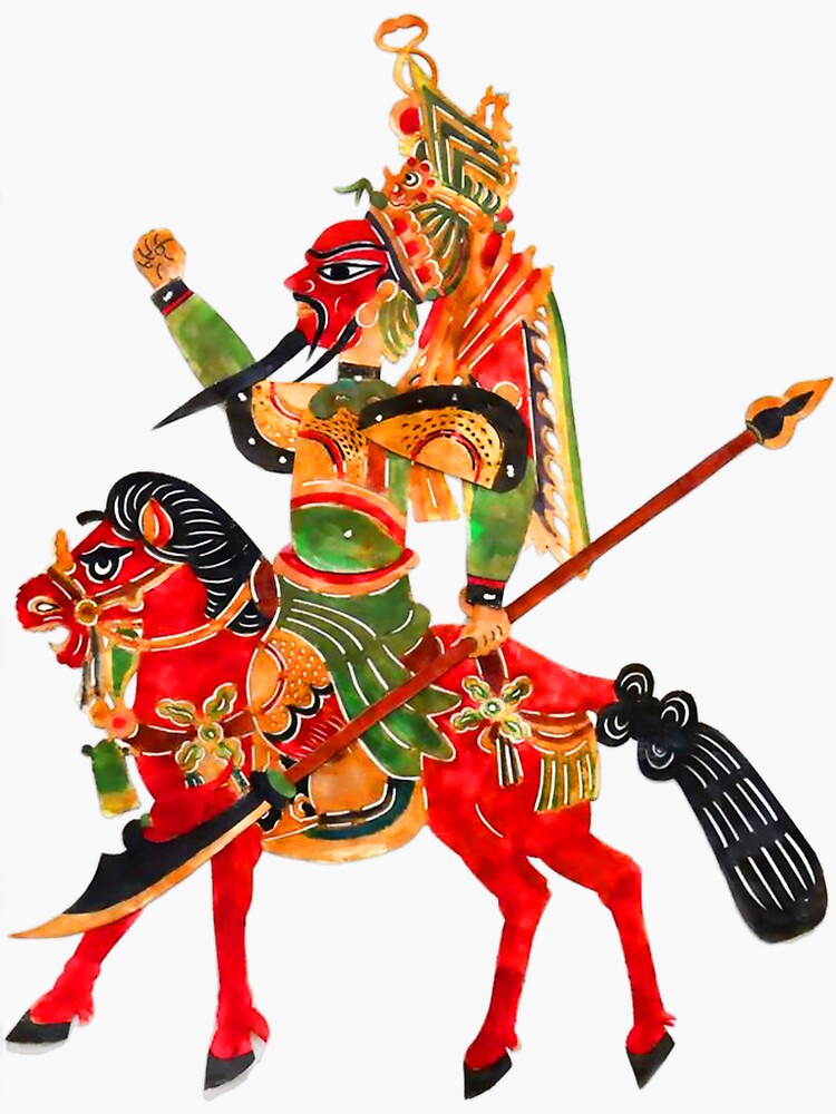 "Guan Gong on Horseback" Sticker for Sale by Daxingian | Redbubble