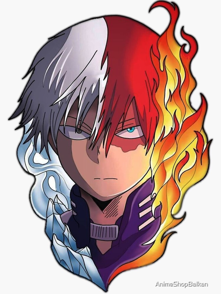 "Todoroki Using Fire Ability" Sticker by AnimeShopBalkan | Redbubble