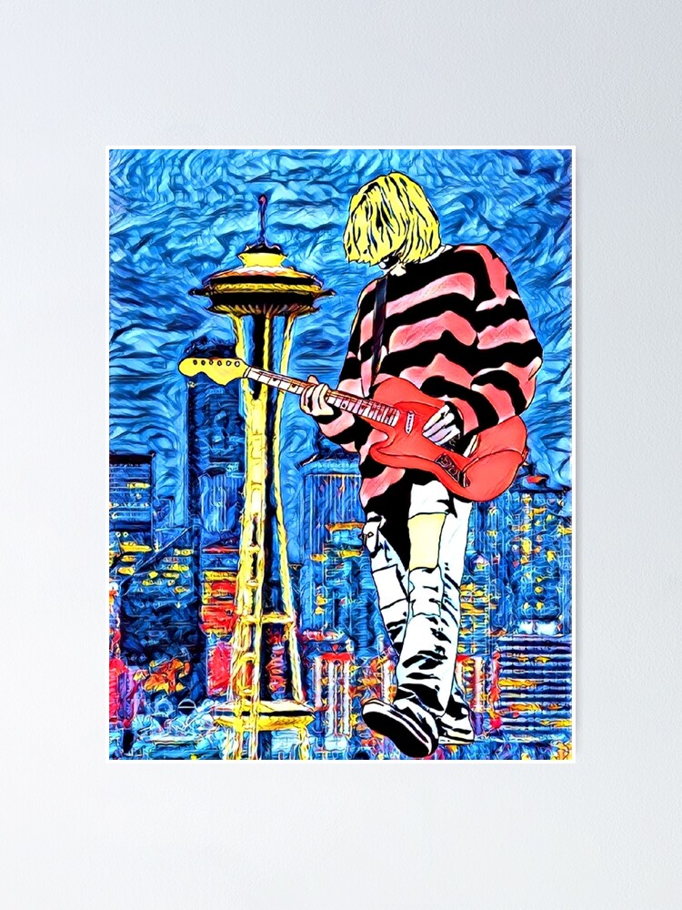 "Kurt Cobain Seattle Artistic Modern Pop Portrait Design" Poster for ...