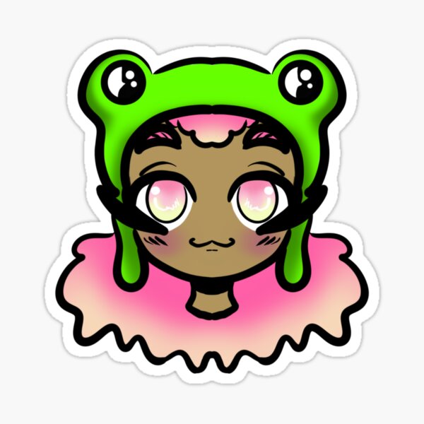 "Cute Frog Girl " Sticker by TuskyWusky | Redbubble