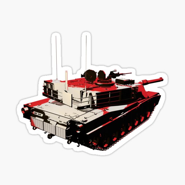 "Armored military red style two colors and modern trait" Sticker by ...
