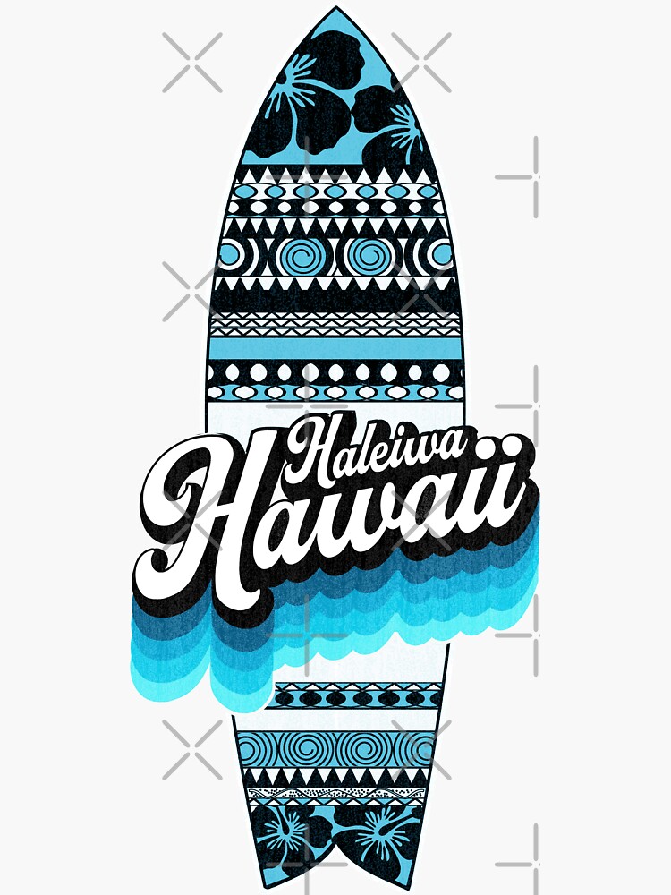 "Haleiwa Waimea Bay Hawaii North Shore Hawaiian Surfing" Sticker for ...
