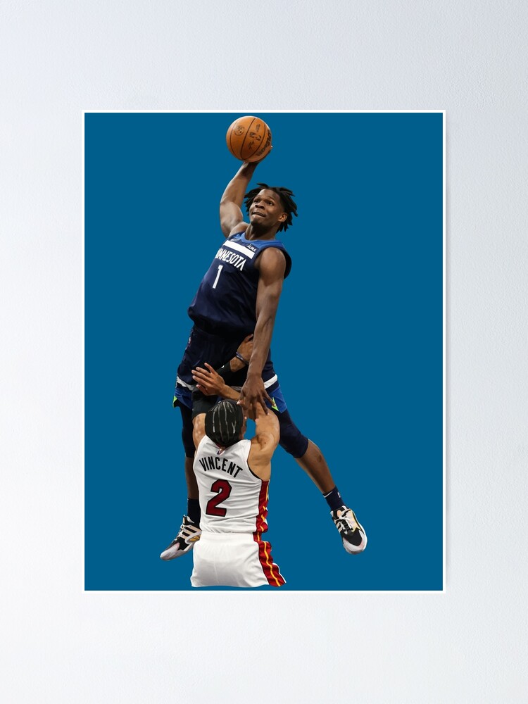 "Anthony Edwards Posterized Dunk on Gabe Vincent" Poster for Sale by ...