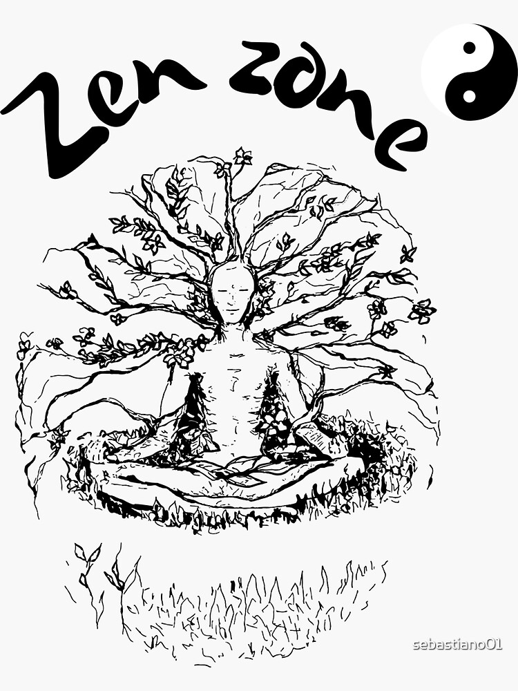 "Zen Zone " Sticker by sebastiano01 | Redbubble