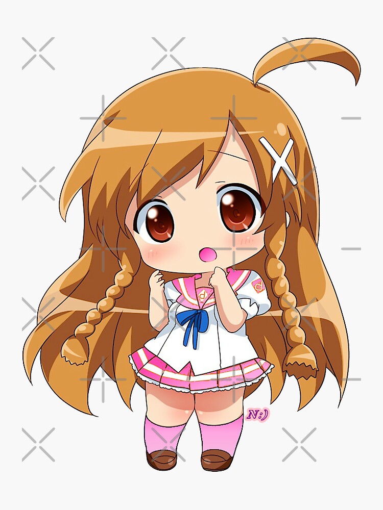 "Cute Chibi Girl thinking ....." Sticker by EarthJoy345 | Redbubble
