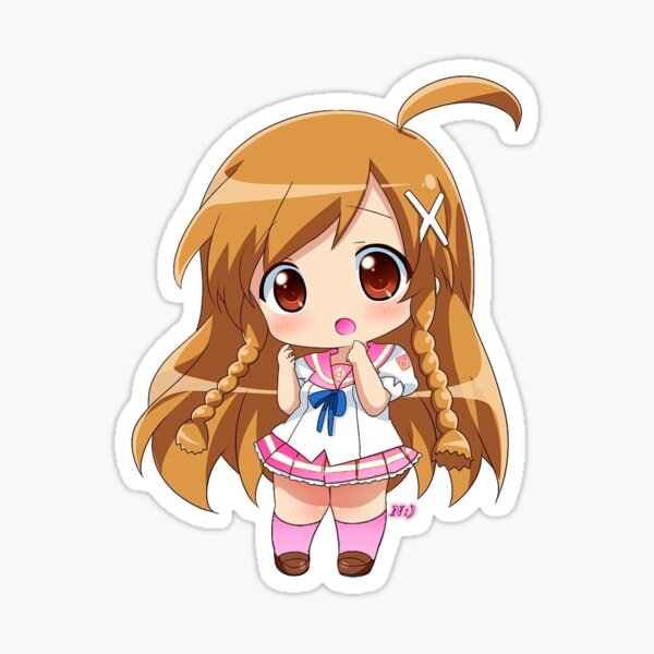 "Cute Chibi Girl thinking ....." Sticker by EarthJoy345 | Redbubble