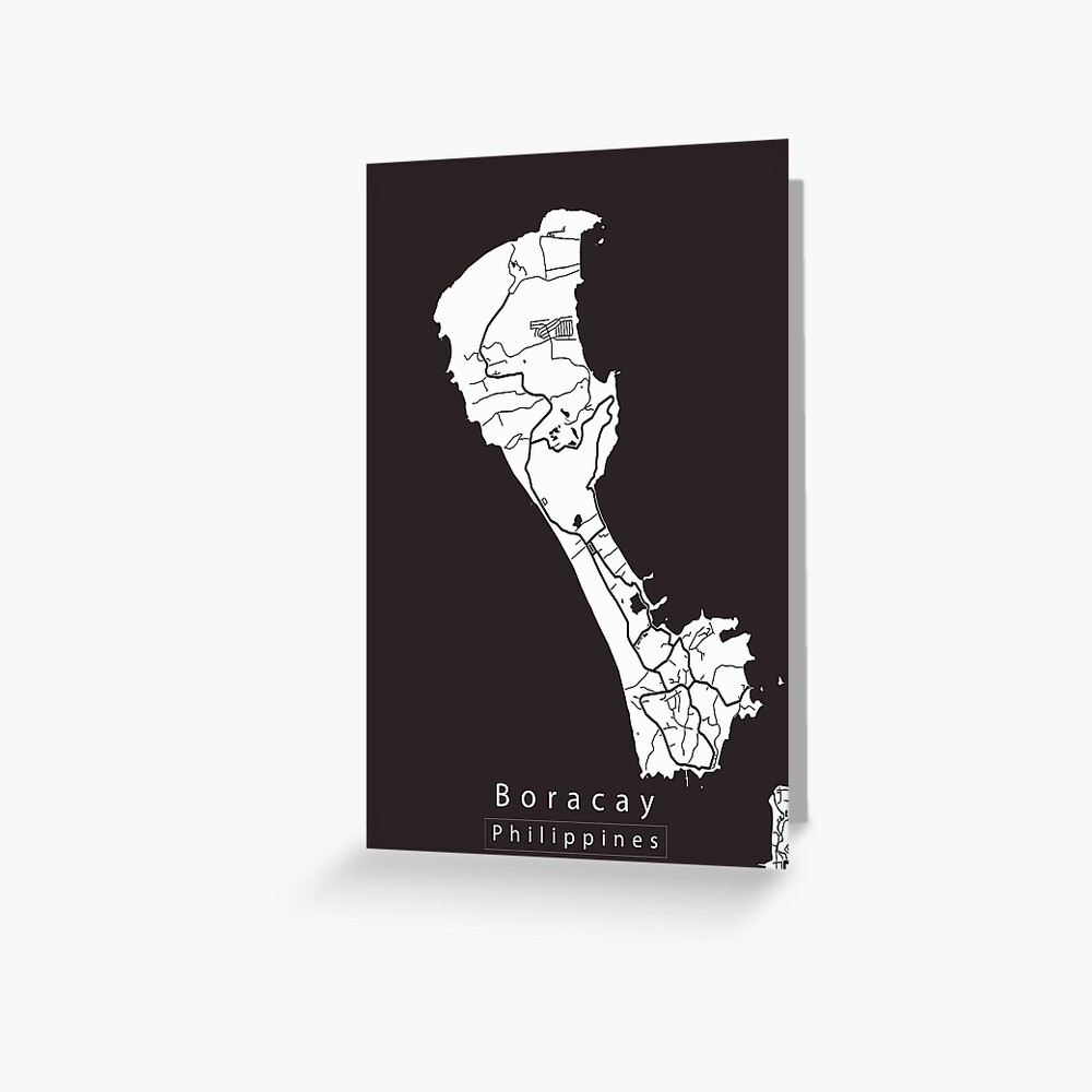 "Boracay Philippines Island Map" Greeting Card by Robin-Niemczyk ...