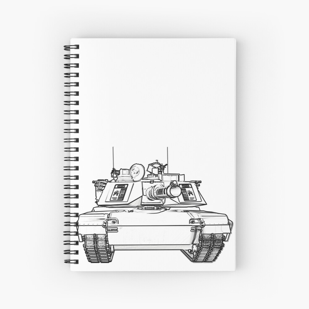 "Military armored white with ink line" Spiral Notebook for Sale by ...