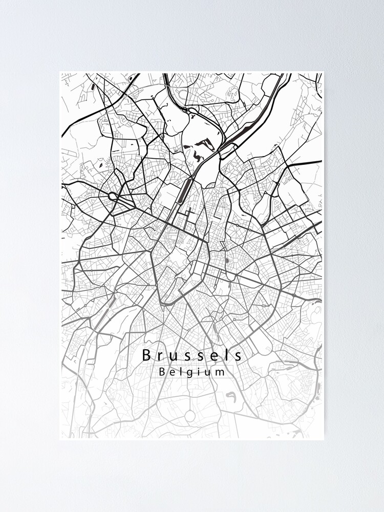 "Brussels Belgium City Map" Poster for Sale by Robin-Niemczyk | Redbubble