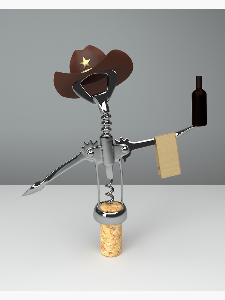 "Mr Corkscrew in the cowboy hat " Sticker by Coffeatus | Redbubble