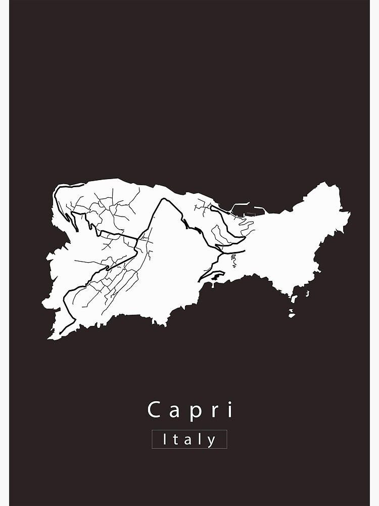 Capri Italy Island Map Poster For Sale By Robin Niemczyk Redbubble