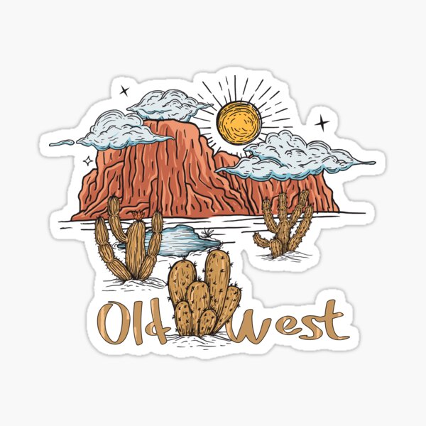 "Wild West American Desert Landscape" Sticker by XSYS | Redbubble