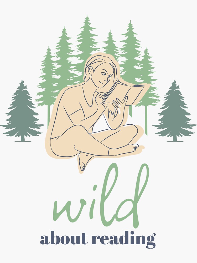 "wild about reading" Sticker by Created-by-AB | Redbubble