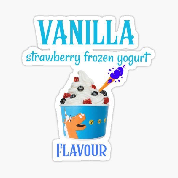 "Vanilla strawberry frozen yogurt Flavour" Sticker by mits1983 | Redbubble