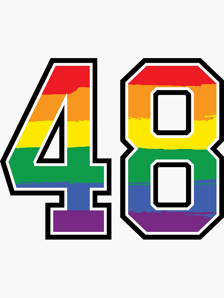 "Number 48 Rainbow LGBT pride forty eight" Sticker by LoveIsColorful ...